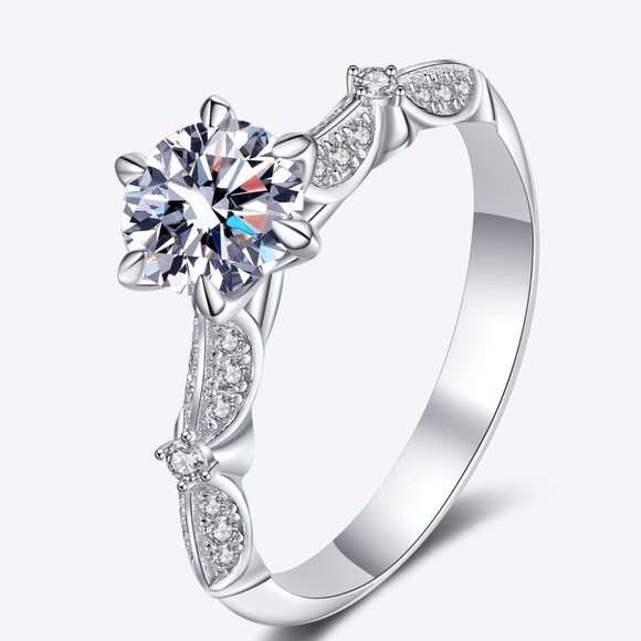 White Label | Jewelry | 925 Sterling Silver Inlaid Moissanite 6prong ...